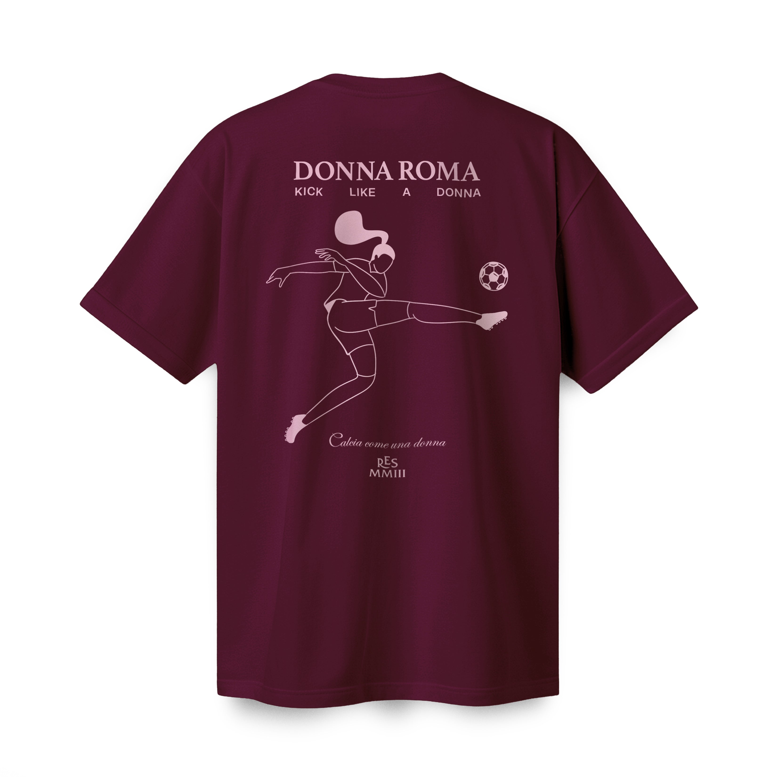 Kick Like a Donna Classic Tee - Burgundy – Diaza Football